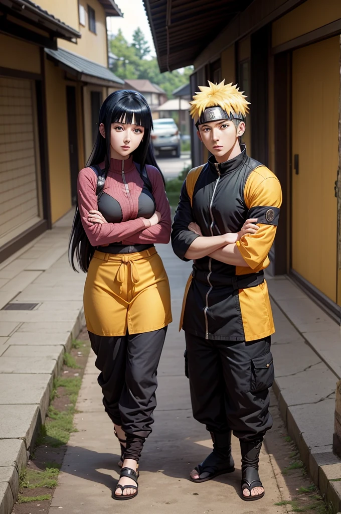 Hinata hyuga and Naruto uzumaki, standing side by side to each other ...