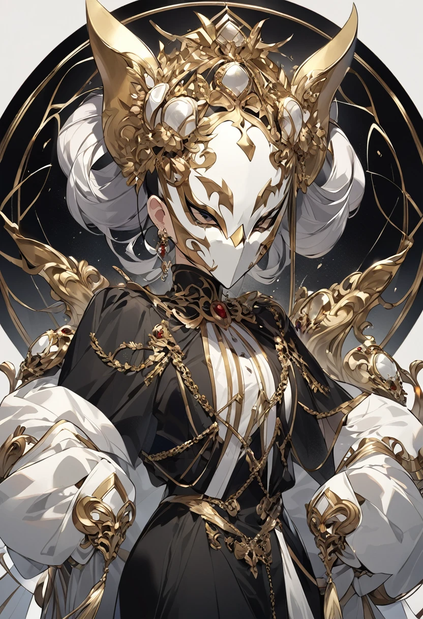 Make a single person wearing a face mask that represents the sin of ...