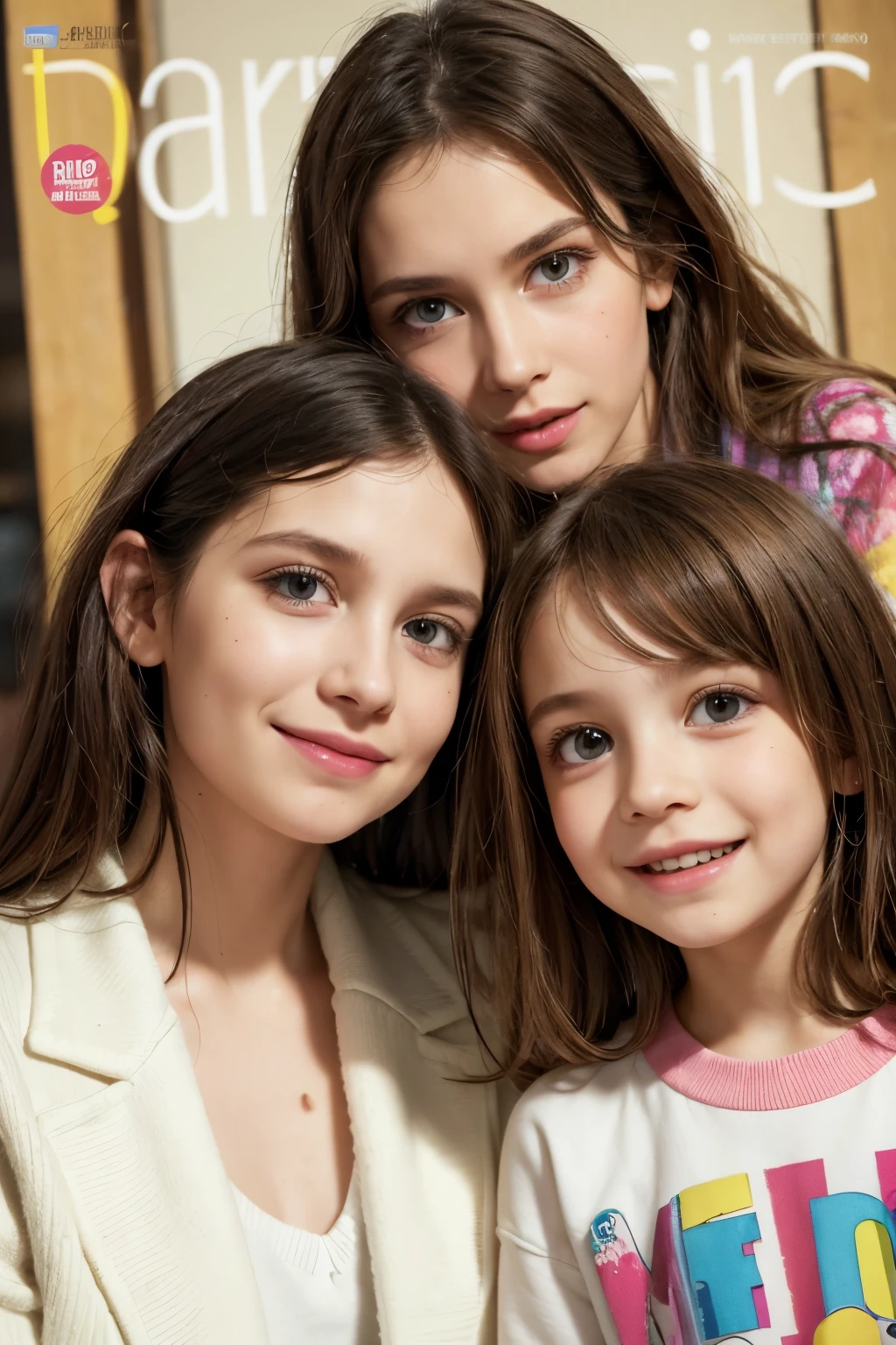 A close up of two girls posing for a picture on a magazine cover ...