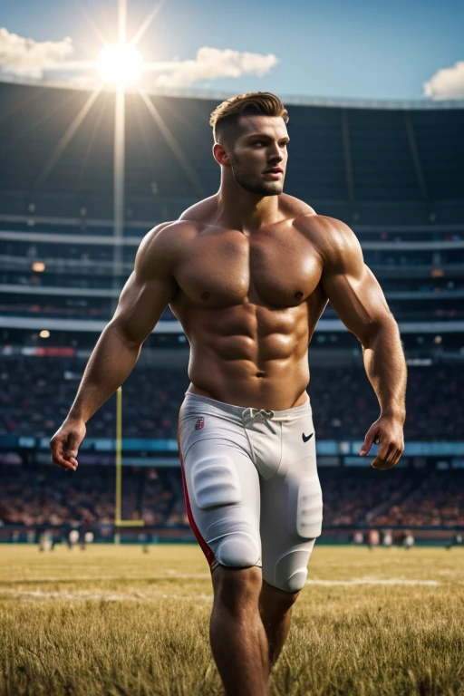 Athletic muscular male, Angel or demon