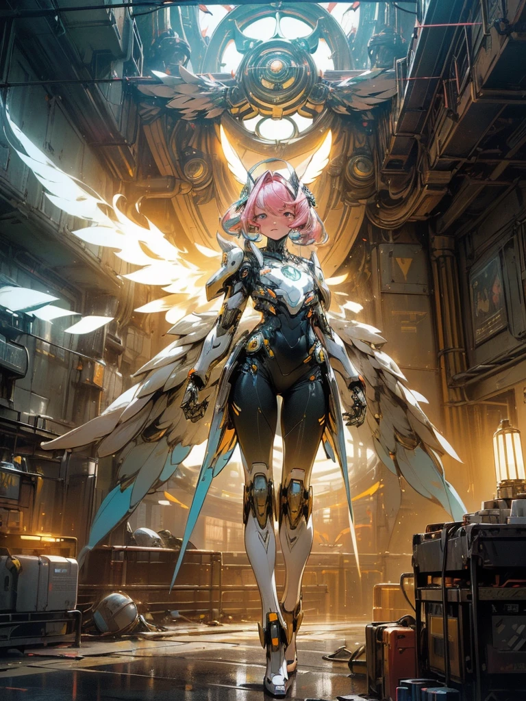 (wide wide shot)，(Best quality,Masterpiece:1.2),(Futuristic cyborg ...