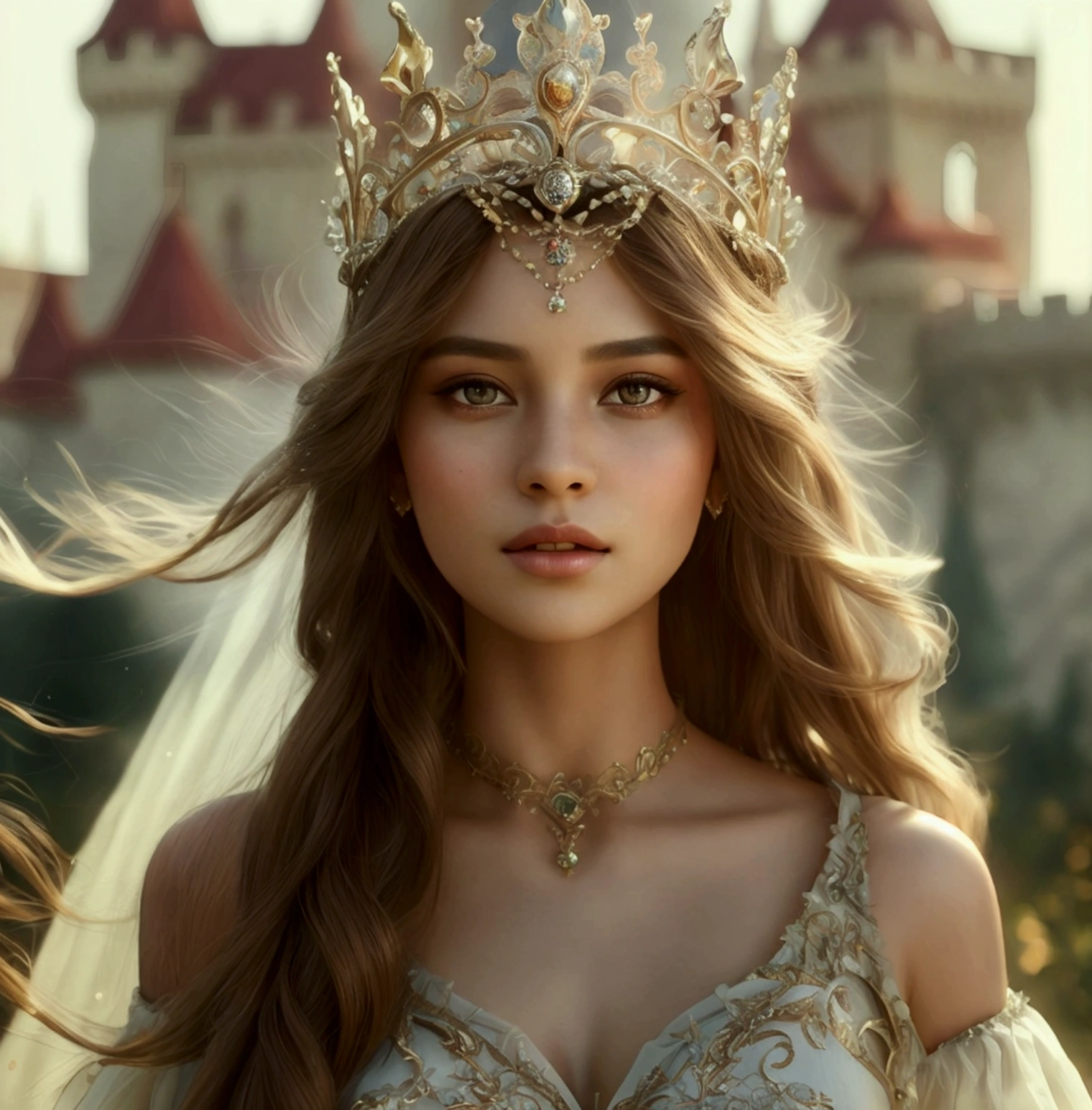 Putri Cinta style model a young beautiful princess with long flowing ...