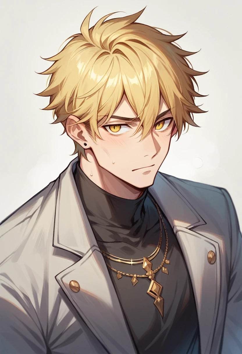 Man have a perfect body Blonde hair, yellow eyes - SeaArt AI