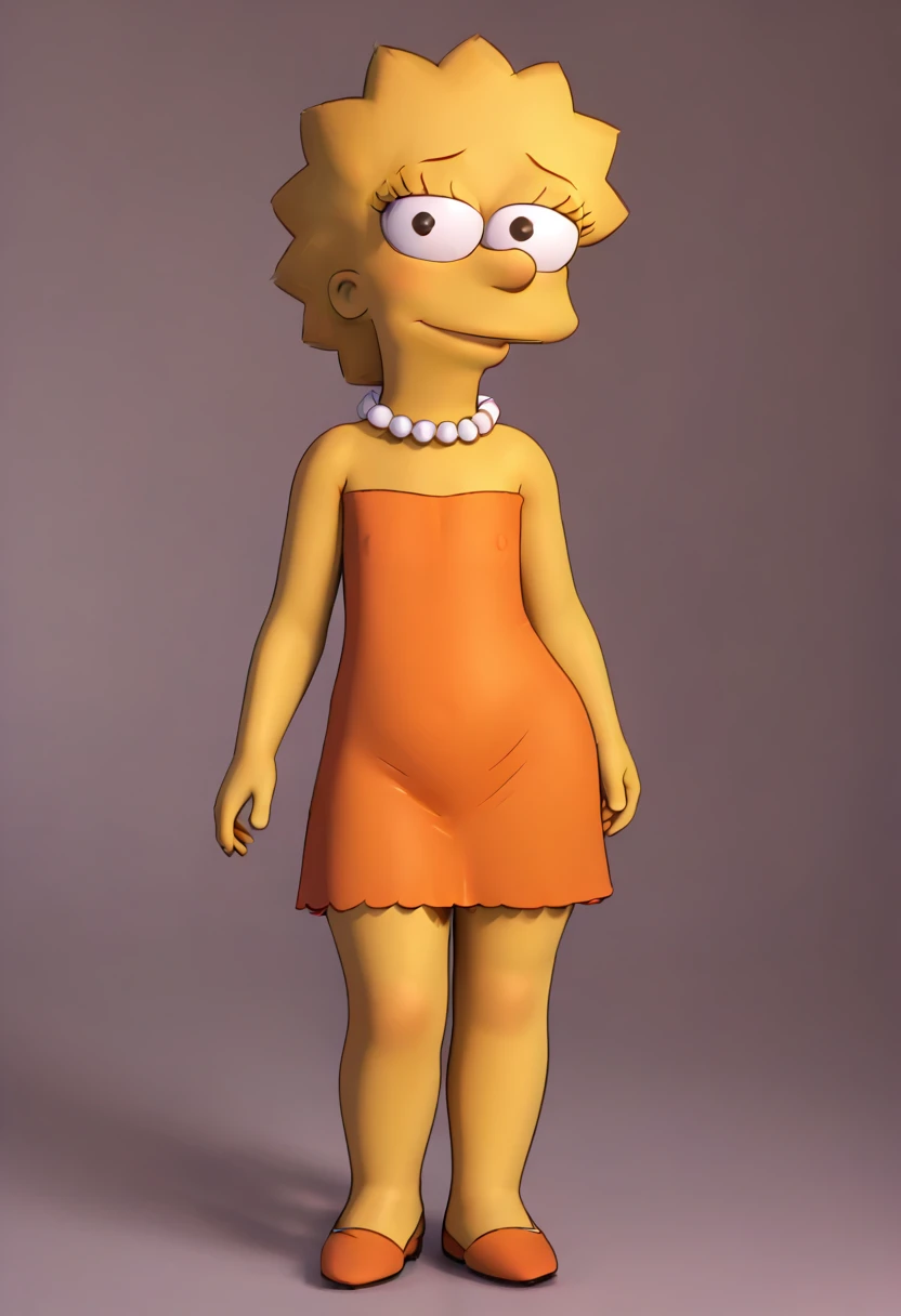 Lisa Simpson 1 Girl Standing Alone Pearl Necklace Ssmile Seaart Ai