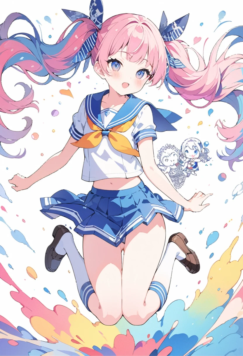 Momoko Sakura Style、8K quality、Intense watercolor, Detailed watercolor ...