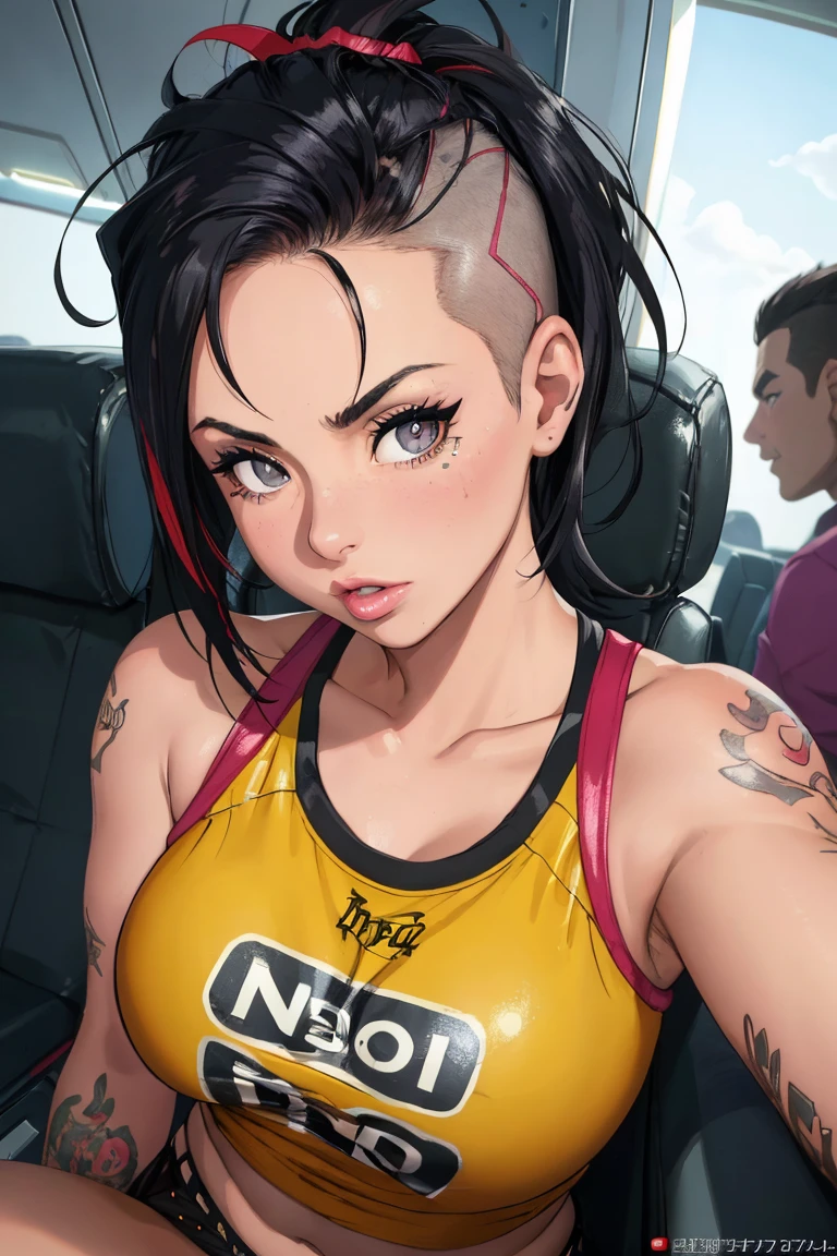 Film photo ChristyMackQuiron woman, peinado Mohawk, mohawk hair - SeaArt AI