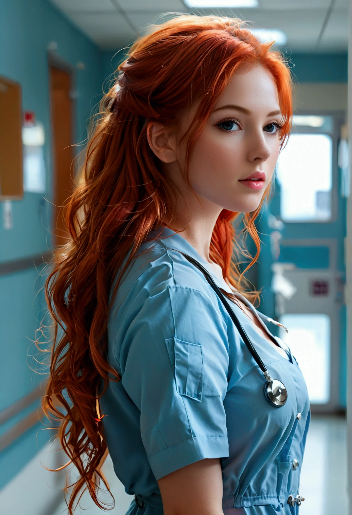 Ultra realistic, photography, long red hair, girl, 24 years old - SeaArt AI