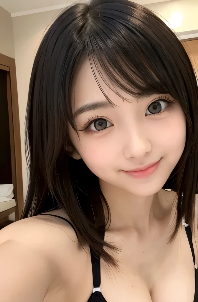 A close up of a woman in a black bra top posing for a picture - SeaArt AI