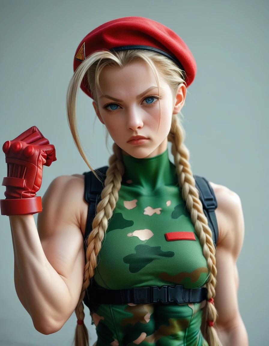 Digital illustration of a female character Cammy White with a muscular ...