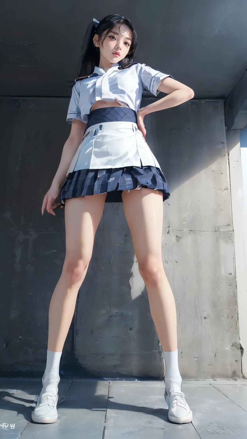 A close up of a woman in a uniform posing for a picture - SeaArt AI