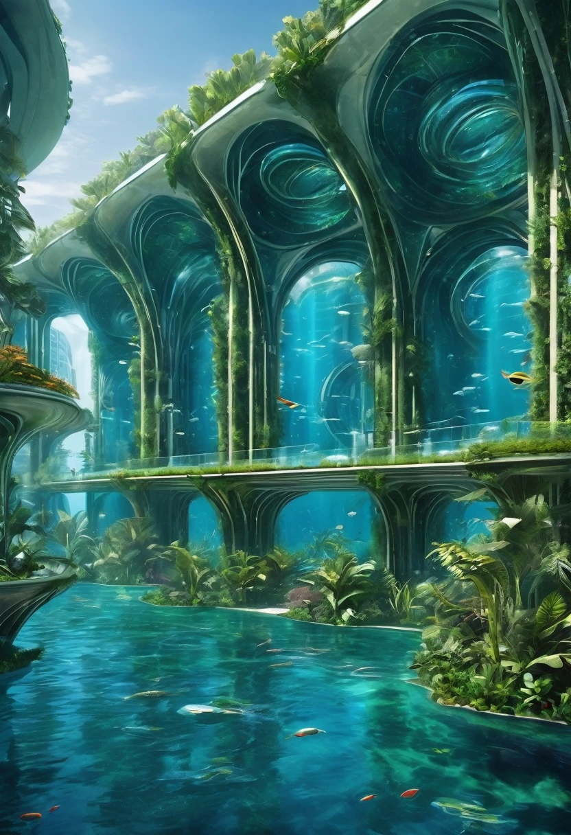 Vincent Callebaut style A futuristic fictional Underwater metropolis ...