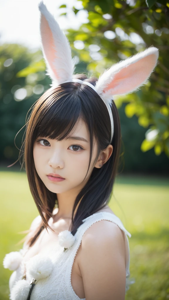 Bunny girl、A girl posing wearing rabbit ears, Wearing Atsuko Kudo ...