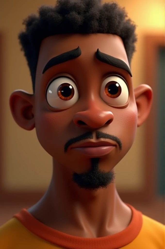 Disney Pixar cartoon character of a black man with a serious face ...