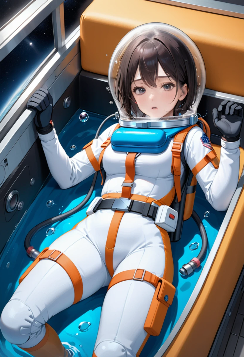(spacesuit:1.15), white cargo pants, astronaut)bubble helmet - SeaArt AI