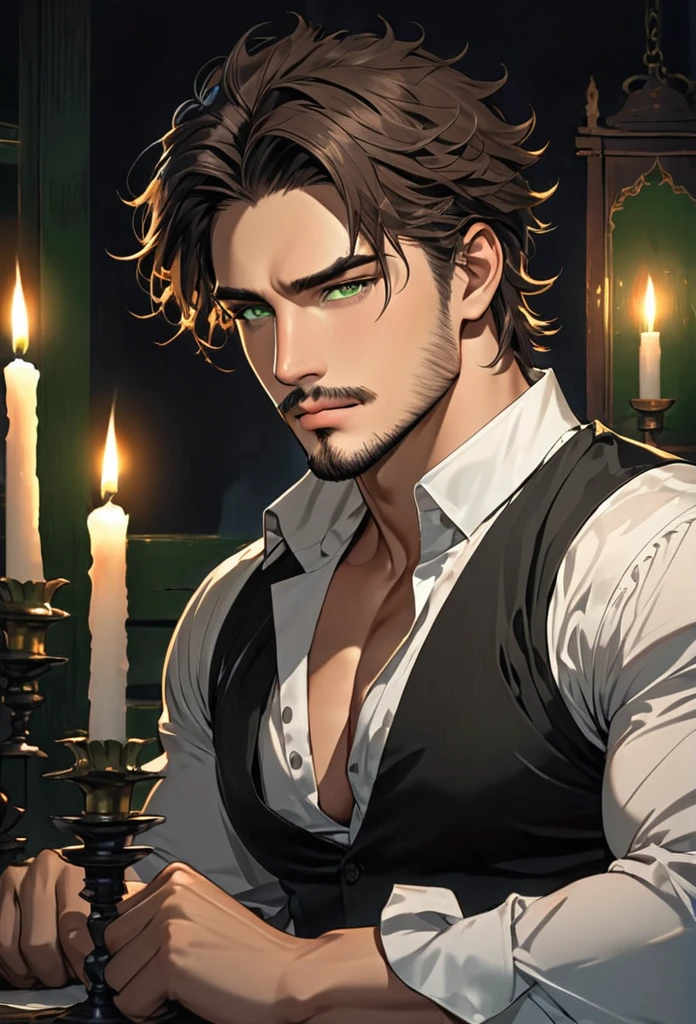 {{upper body}} {{Artist: sincos}} 1 man, rough and cheeky male - SeaArt AI