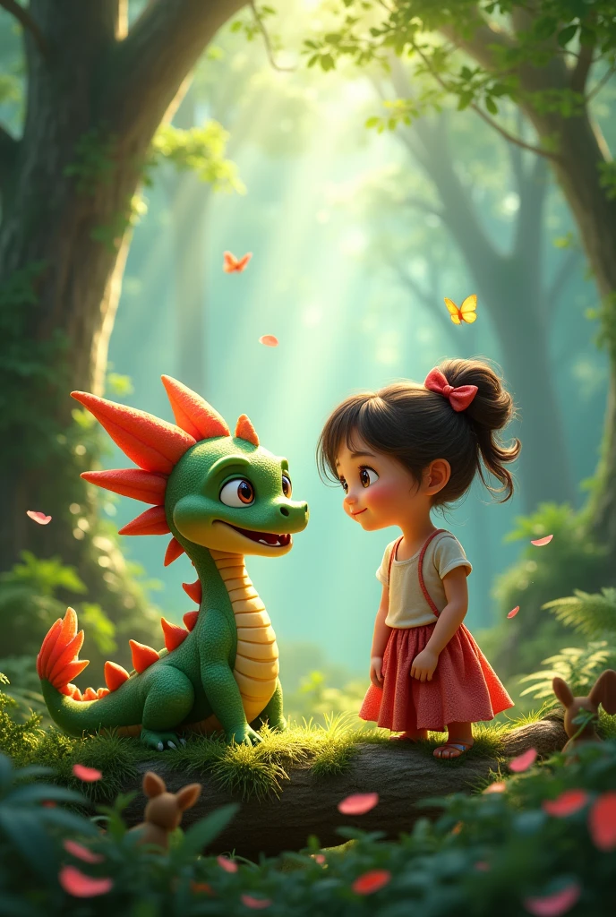 Cover of a short dragon in a forest, Talking to a nine year old girl ...