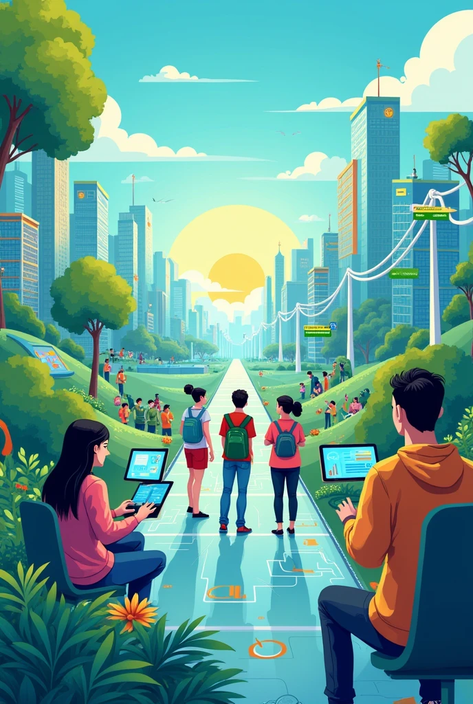 Help me build an easy drawing picture with a concept " From clicks to ...