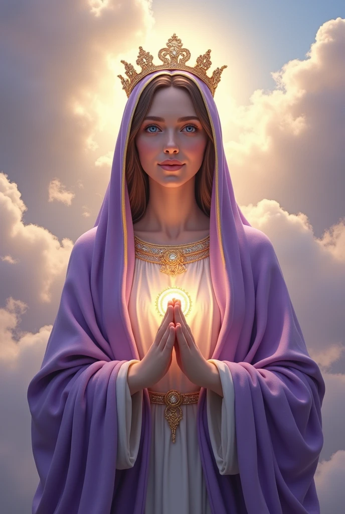 Perfect hand 5 finger, Portrait of a beautiful virgin mary wearing ...