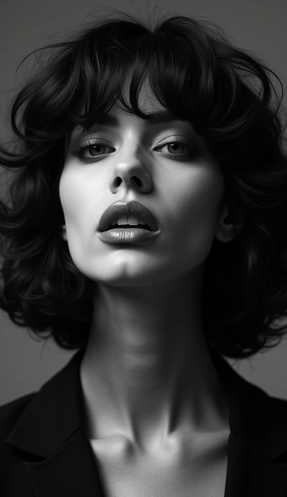 Beautiful, defined jawline, voluminous hair,( puffy lips:1.2 - SeaArt AI