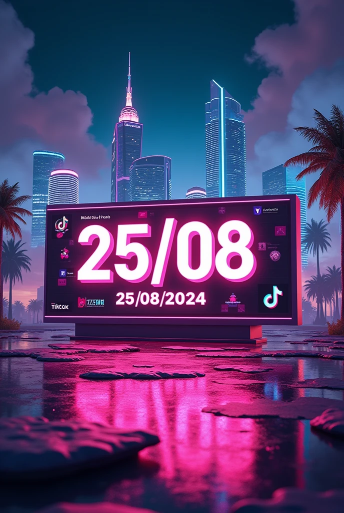 Generate an image with the date 25/08/2024 which announces a tik tok ...