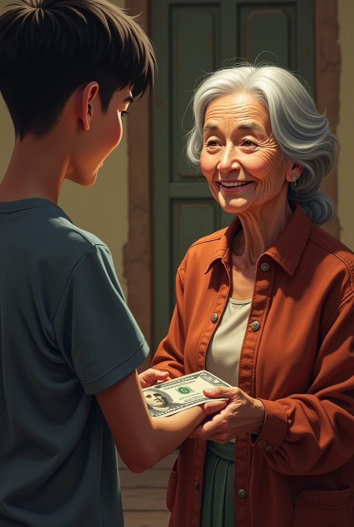 A poor class family 18 years old boy with 80 years old dadi - SeaArt AI