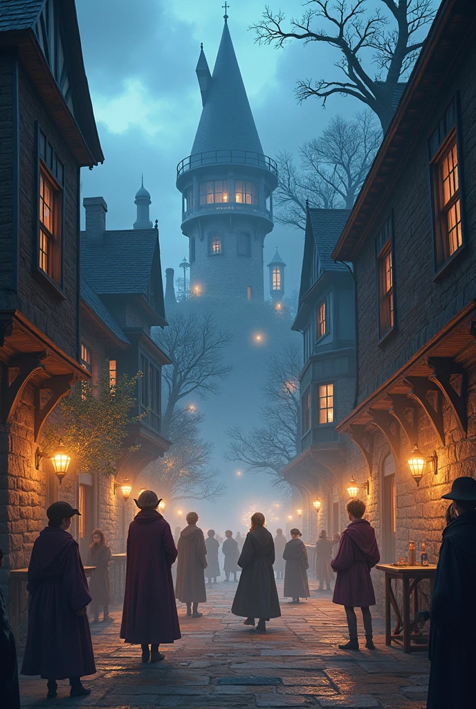 Magic school with several teenage wizards - SeaArt AI