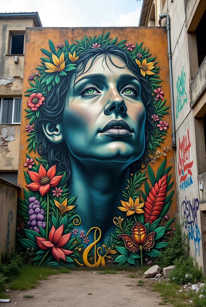 Graffiti about environment awareness - SeaArt AI