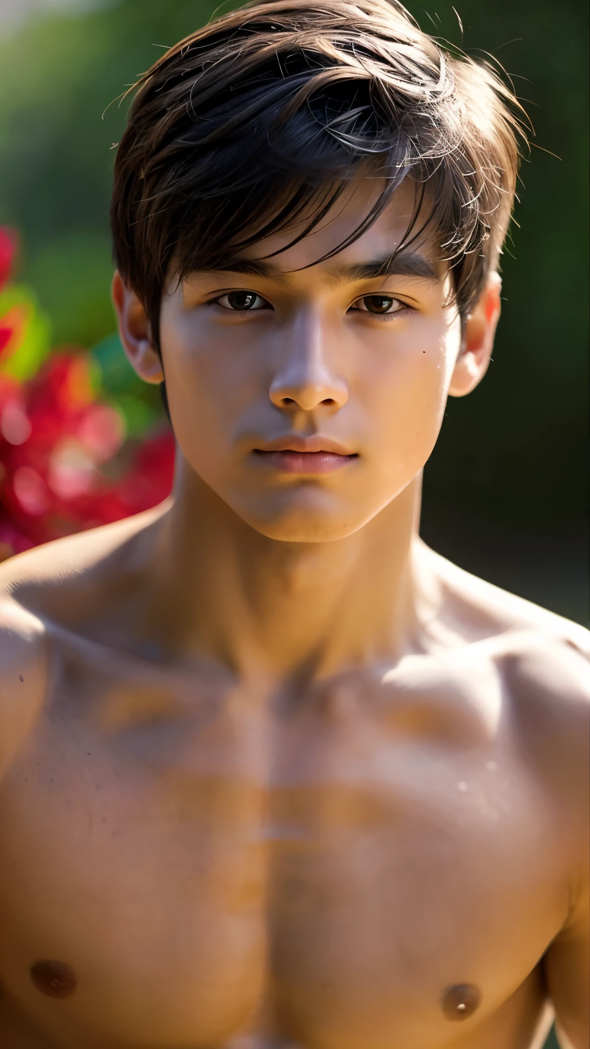 A close up of a man with a shirt on posing for a picture - SeaArt AI