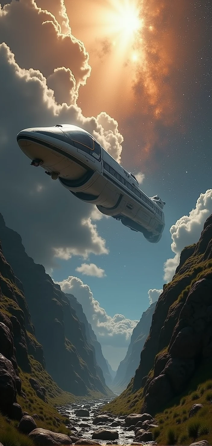A train-shaped spaceship heads for the galaxy,Hope emerges from the ...