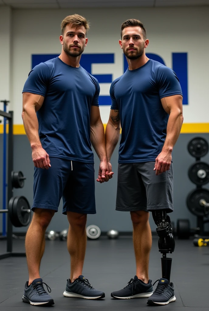 Have a bodybuilding student who has a prosthetic leg stand next to his ...