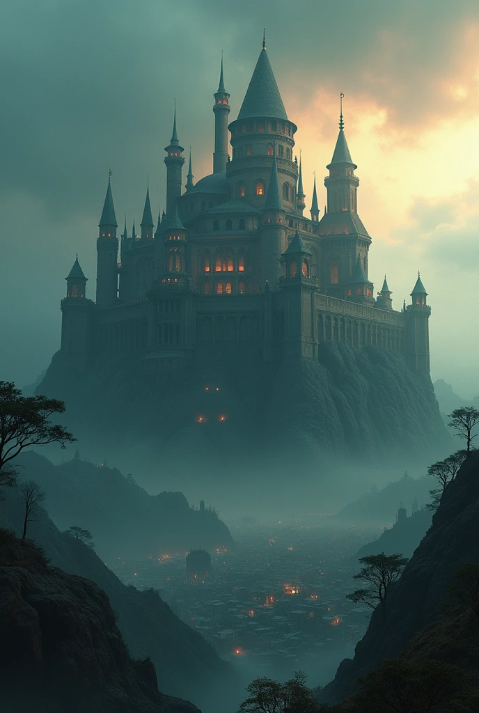 Big and gigantic castles , the biggest castle in the land. Bright colors - SeaArt AI