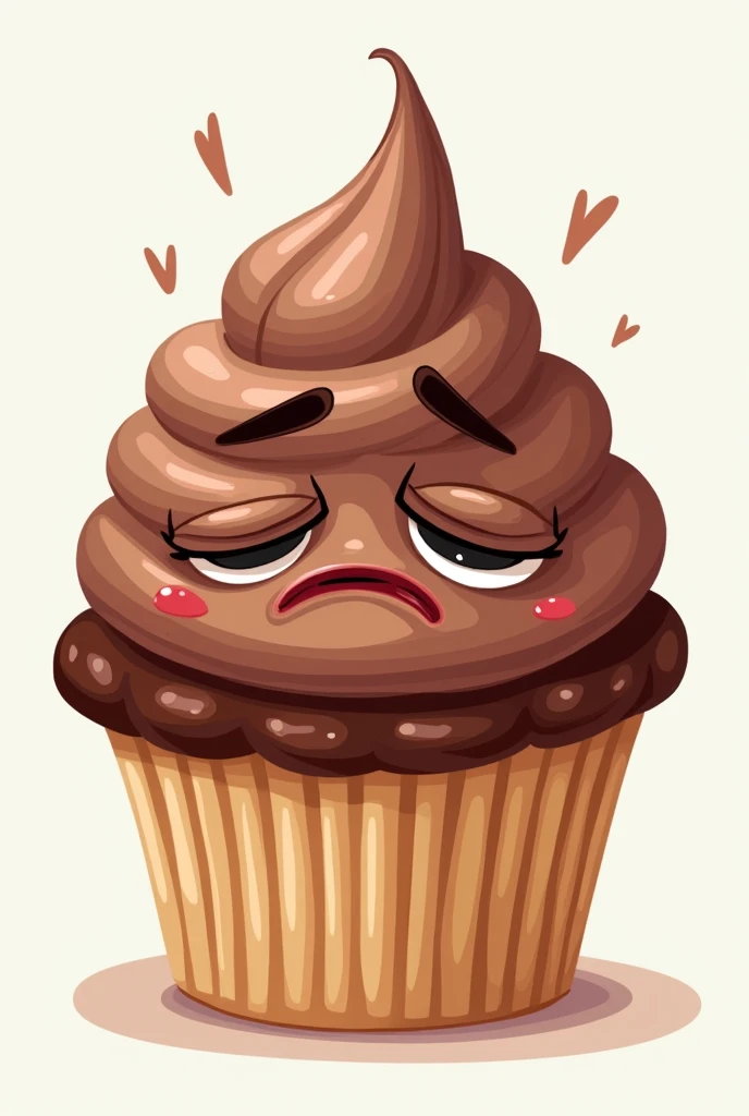 Logo with cartoon image of chocolate cupcakes getting tired - SeaArt AI