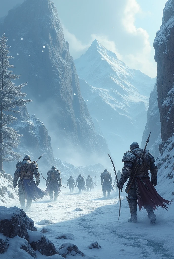 Illustration rpg An icy wind blows across a battlefield, bringing with ...