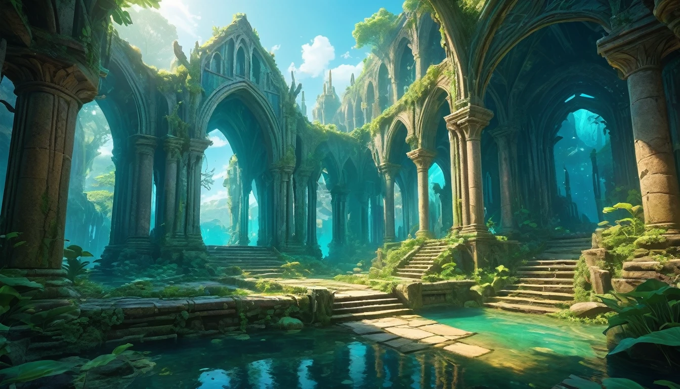 (anime, fantasy, elven ruin),(best quality, high resolution, HDR ...