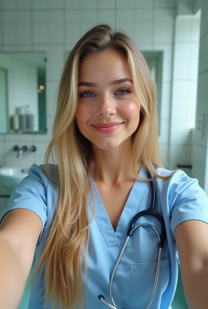 (photorealism:1.2), beautiful woman, selfie in toilet, at french ...
