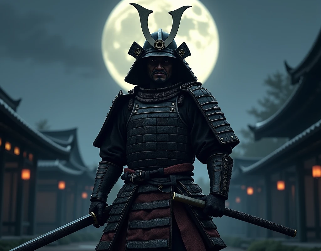 A samurai from the Kamakura period, wearing traditional armor and ...