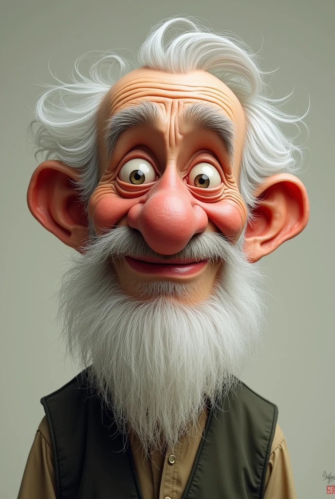 Caricature of a portrait of an old man, funny - SeaArt AI