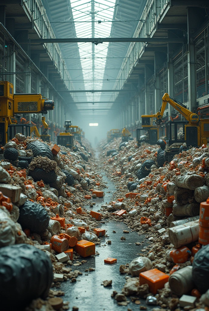 "Solid waste from a manufacturing industry, with piles of discarded ...