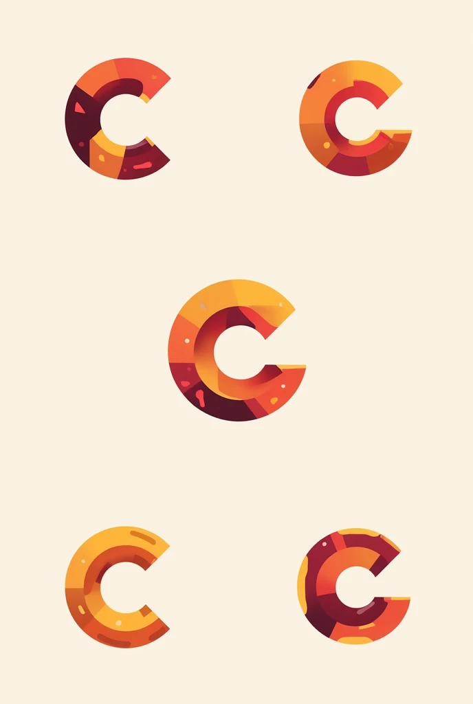 C logos with warm colors - SeaArt AI