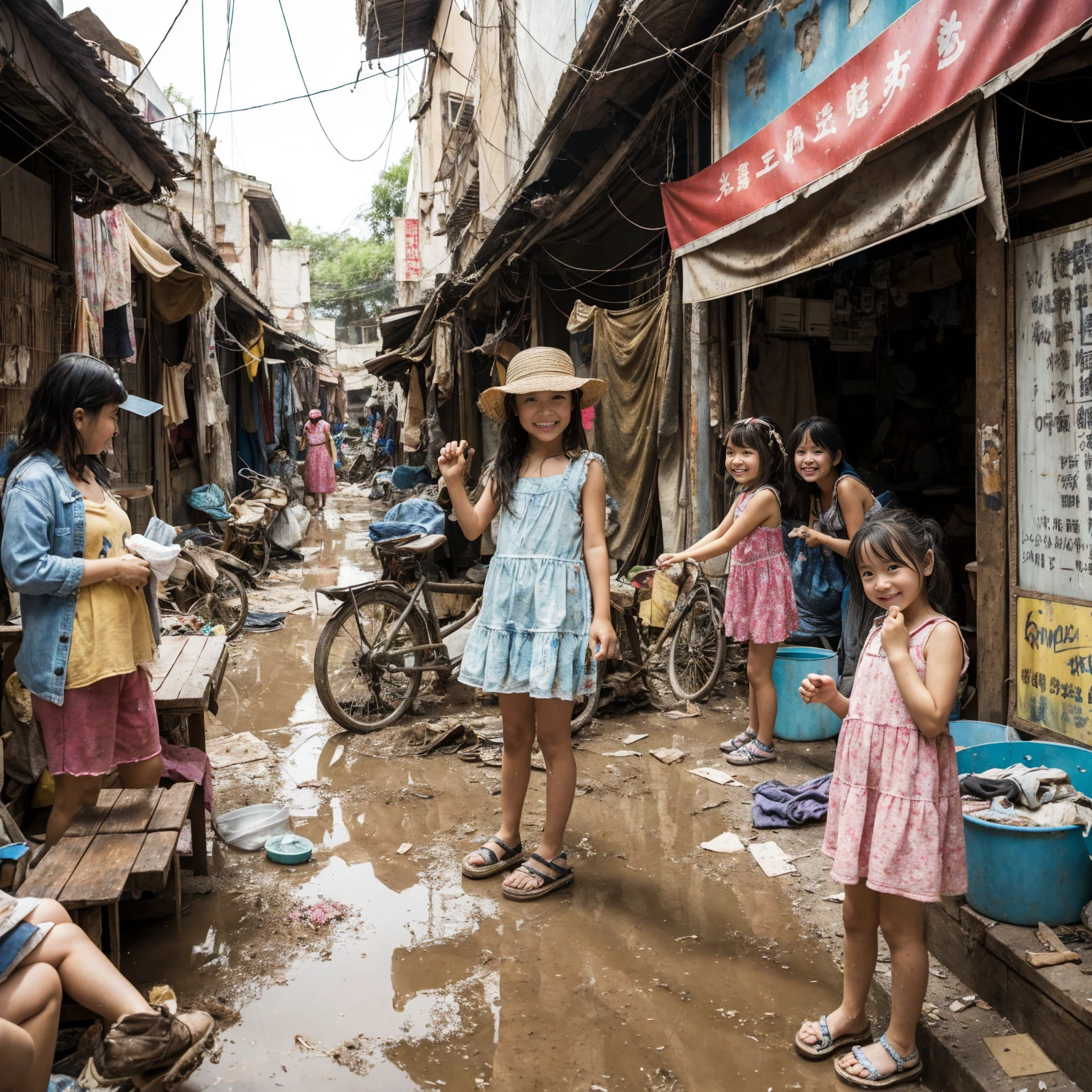 ((masterpiece、Highest quality))、The girls gather、Girl in summer clothes ...