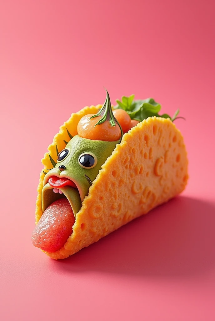 Taco-shaped botarga with pink anime-style tortilla - SeaArt AI