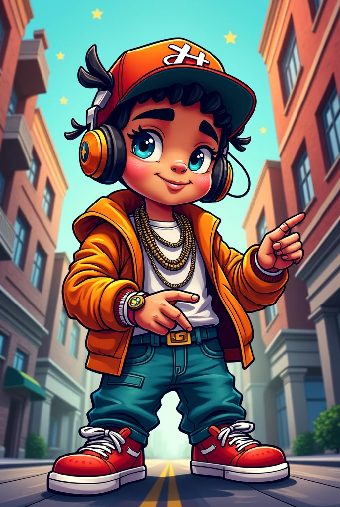 Cartoon rapper illustration - SeaArt AI