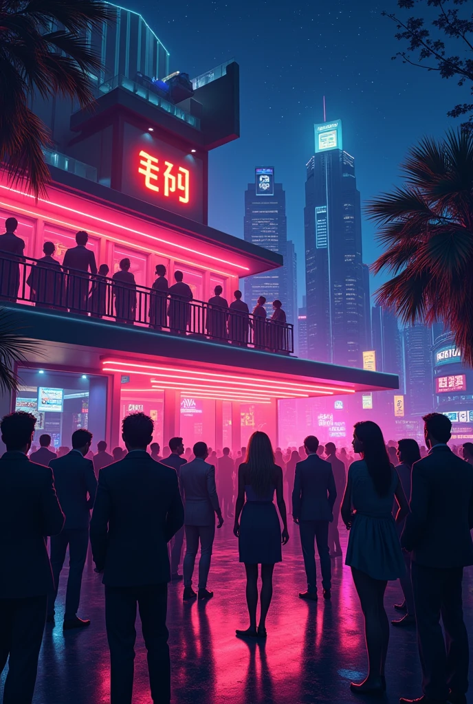 Club at night outside - SeaArt AI