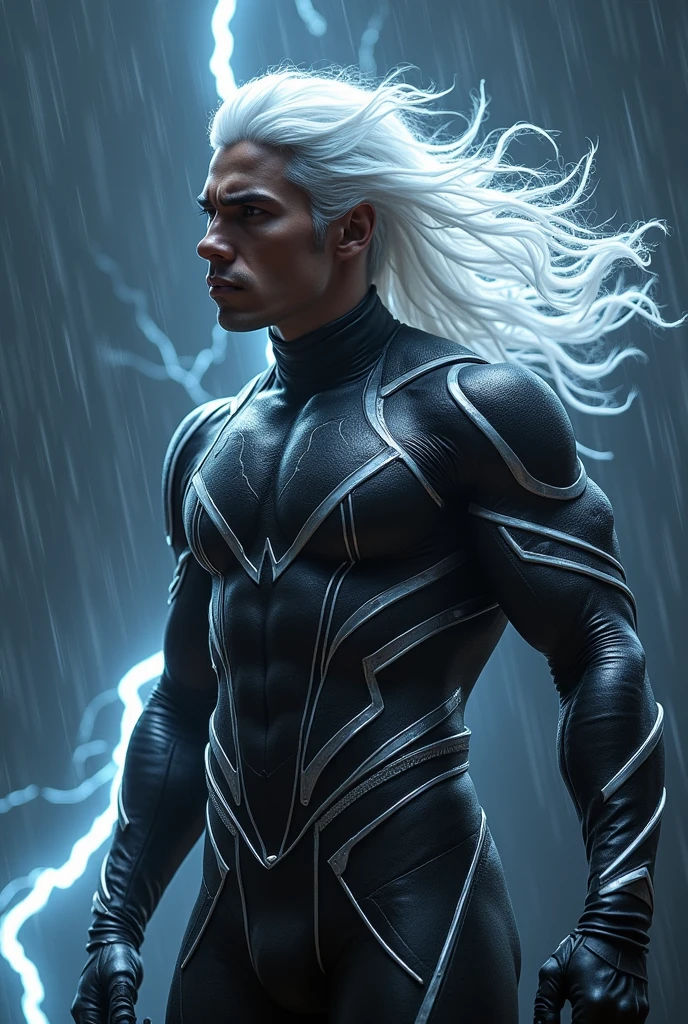 "A very realistic representation of Storm from a leather-like material ...