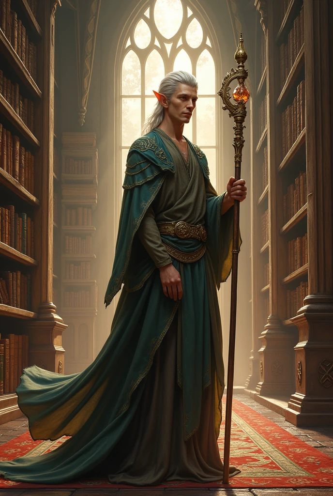 Half-elf male wizard - SeaArt AI