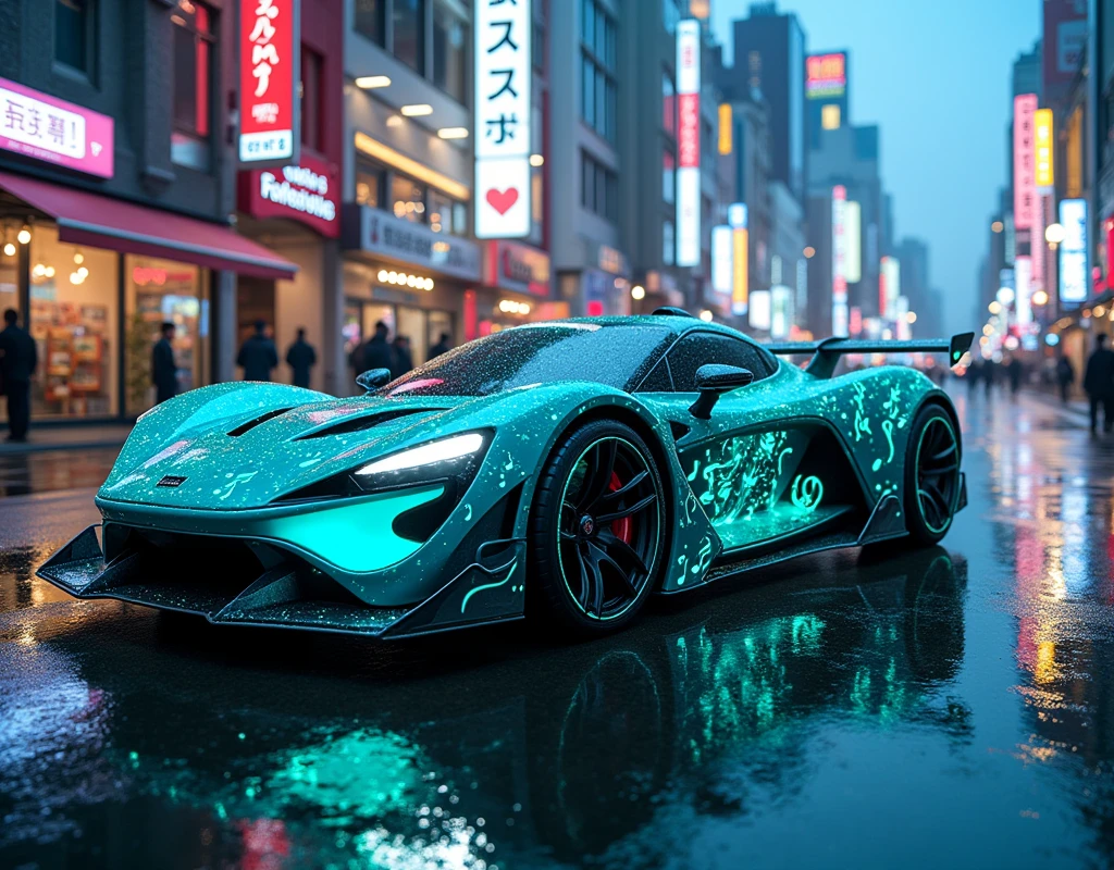A Japanese Hatsune Miku car - SeaArt AI