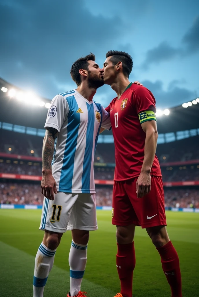 GENERATES MESSI AND CR7 KISSING - SeaArt AI