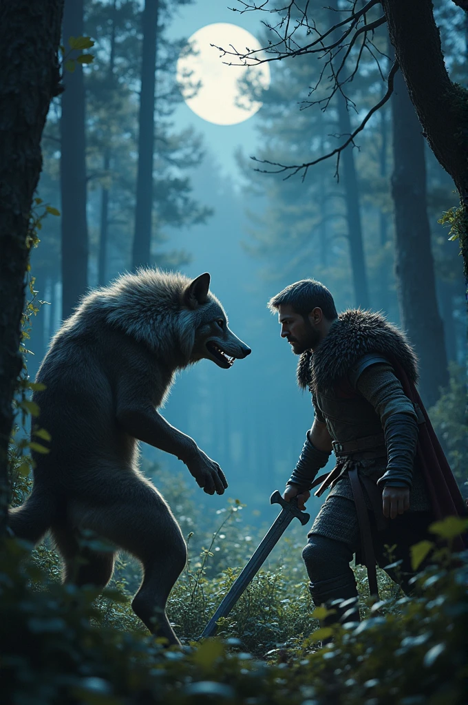 Fighting with a wild wolf - SeaArt AI