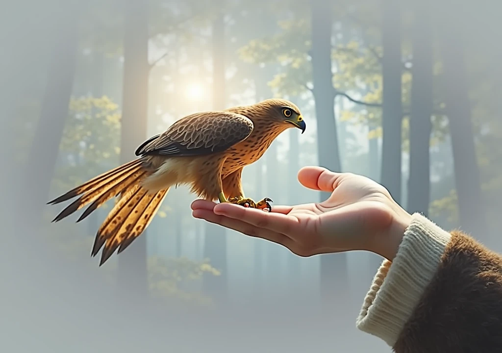 Hand art, hawk, - SeaArt AI