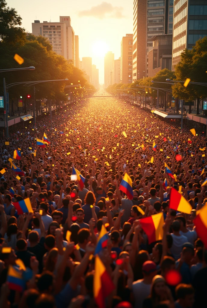 Action scenes drone shots, Millions of people on the Francisco Fajardo ...
